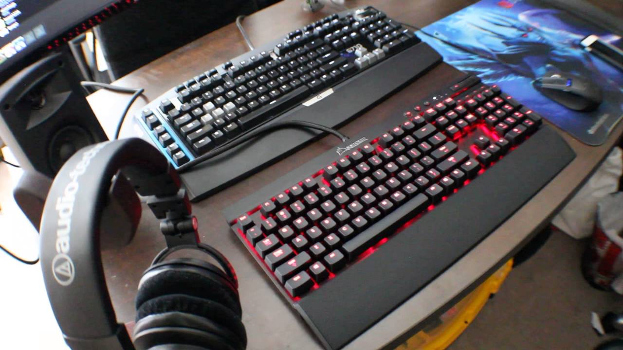 Comparison of the corsair k70 brown vs logitech g710 blue - YouTube