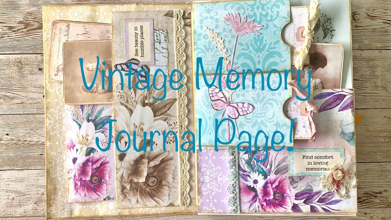 Vintage Memory Journal Page Layout 1 - YouTube