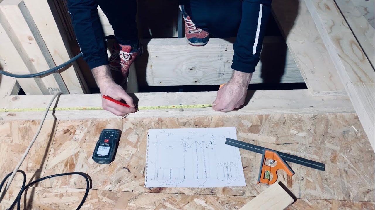 Renovation: marking out stud locations | timber frame wall - YouTube