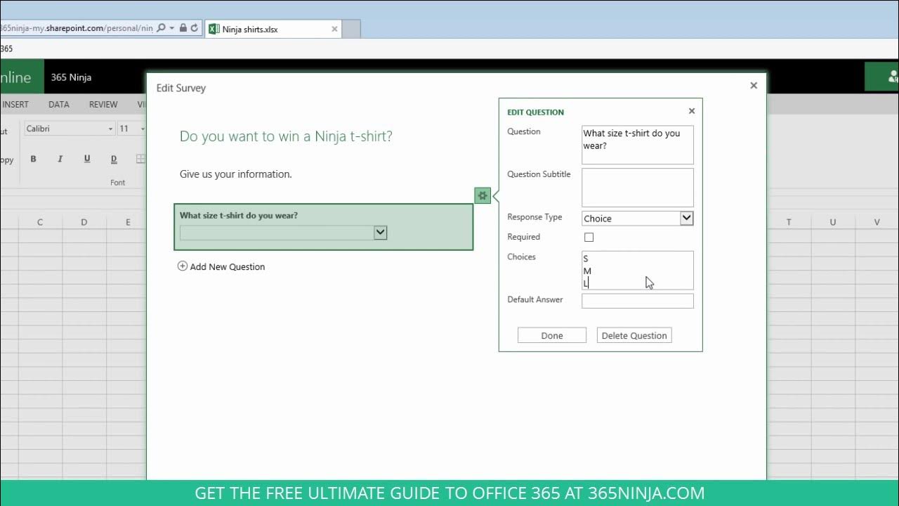 How to Create a Survey With Excel Online - YouTube