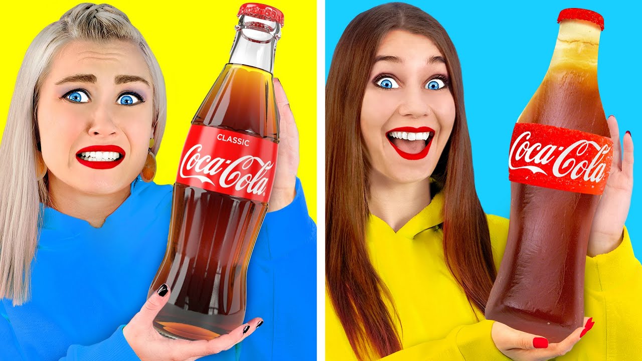 COMIDA DE GOMA VS VERDADEIRO DESAFIO DE COMIDA #2 por Multi DO ...