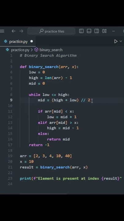 Binary Search Algorithm Python Pythonprogrammingcodinglearnpython Pythonforbeginners