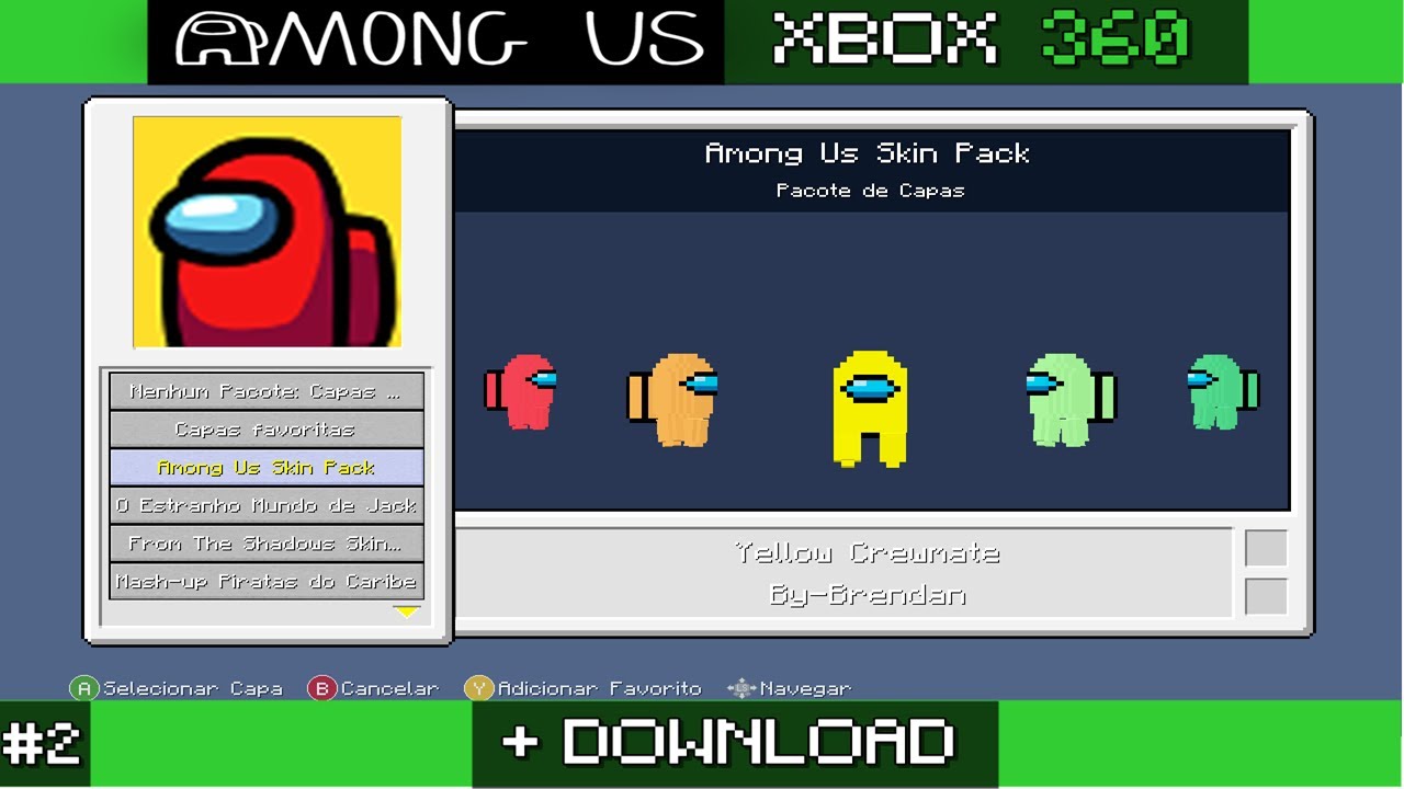 AMONG US SKIN PACK [Minecraft Xbox 360 Edition RGH/JTAG] - YouTube