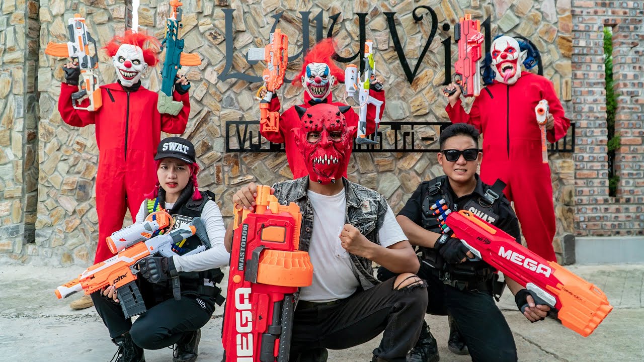 LTT Films : Captain S.E.A.L X Nerf Guns Fight Crime Group ROCKET Mask ...