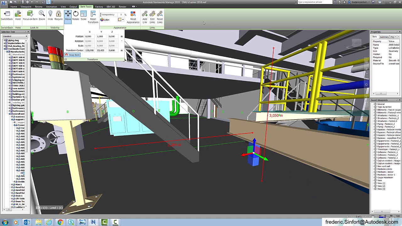Mesures et transformations dans Navisworks - YouTube