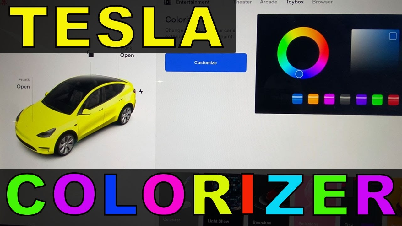 Change TESLA Car Color Icon on Model Y Update - YouTube