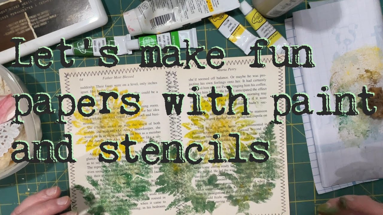 Let's Make Fun Papers with Paints and Stencils - YouTube