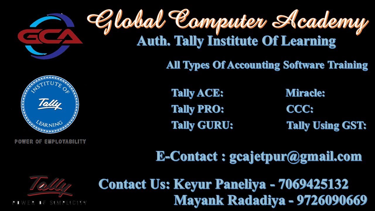 Global Computer Academy Presentation | Tally Authorize Training Center ...