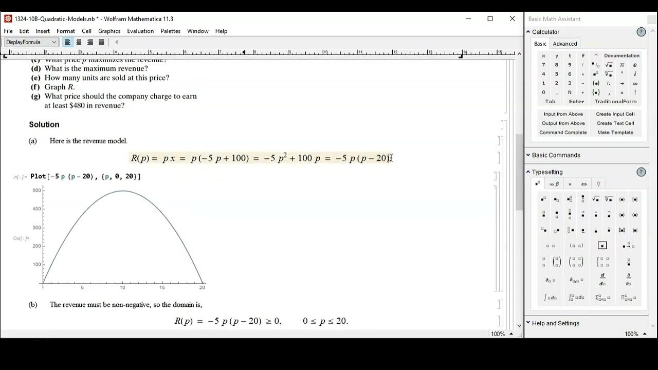 1324-10-2A Quadratic Models 1 - YouTube