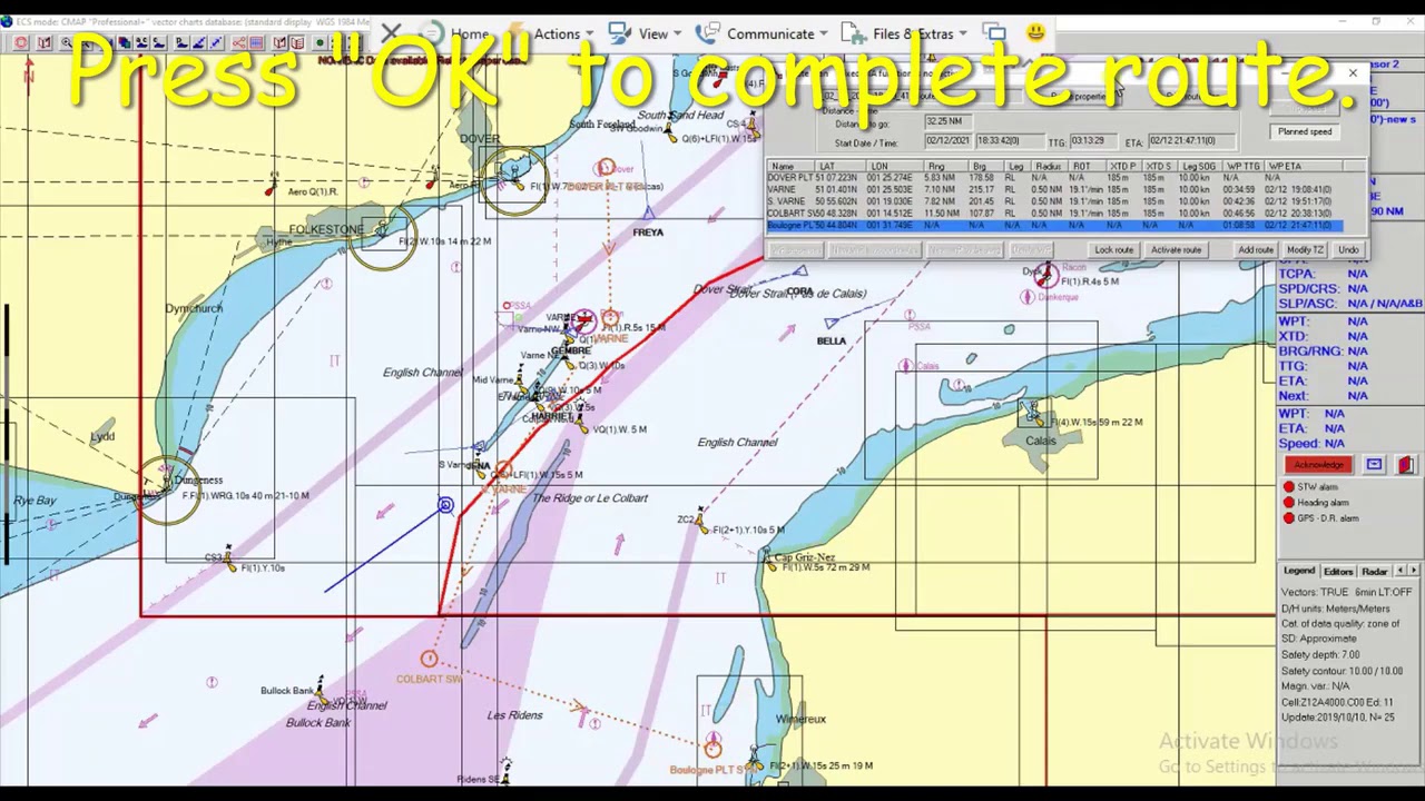 Navigation 6 Exercise No. 7: Creating a Route Plan on ECDIS by Tabular ...