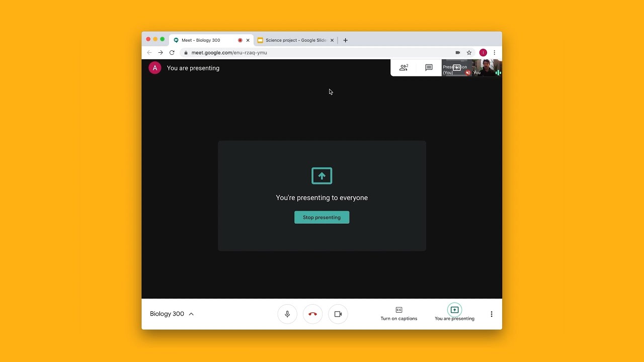 How do I present a slideshow to a video call with Google Meet? - YouTube