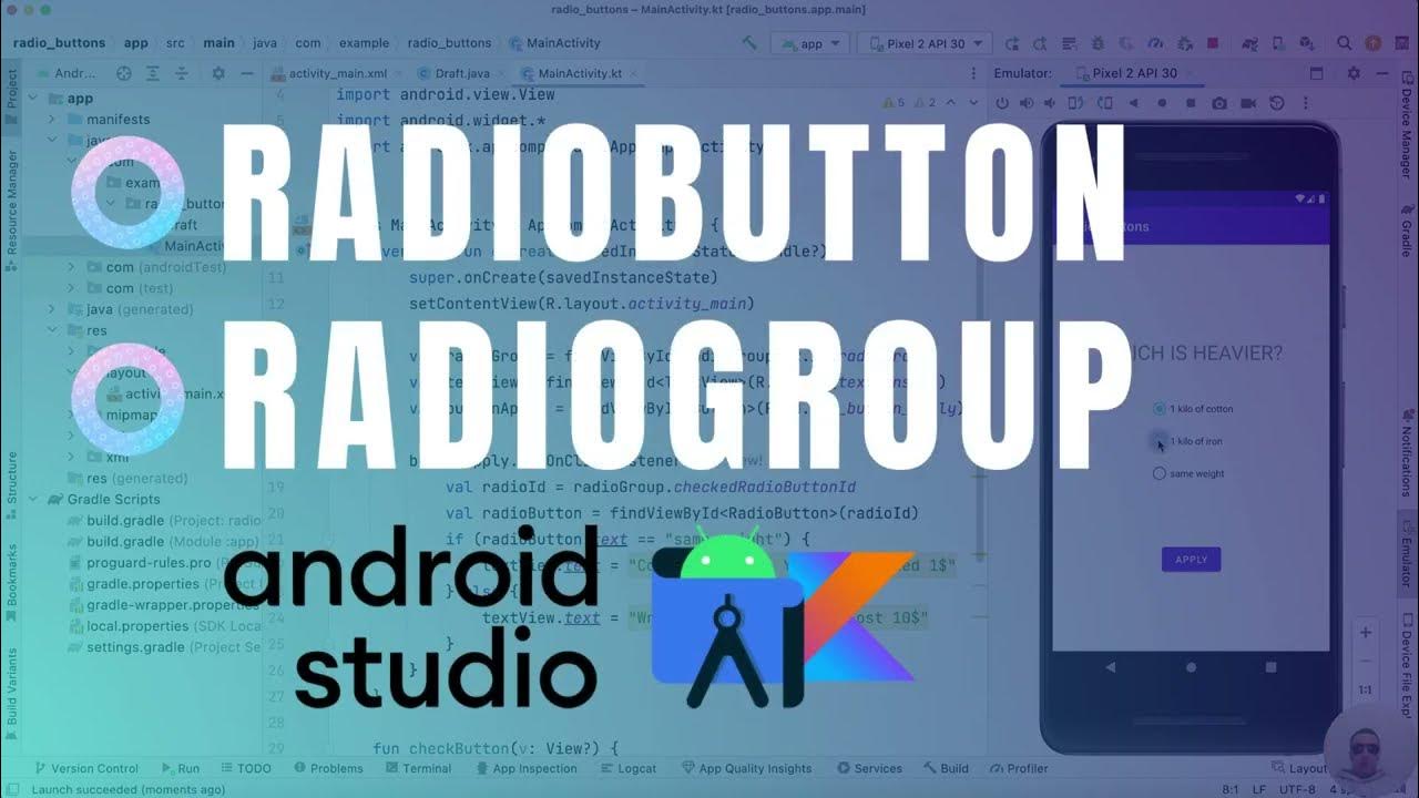 RadioButton and RadioGroup Tutorial in Android Studio - YouTube