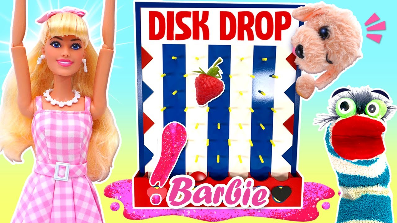 Fizzy Helps Barbie Play Disk Drop Game | Fun Gaming Videos For Kids ...