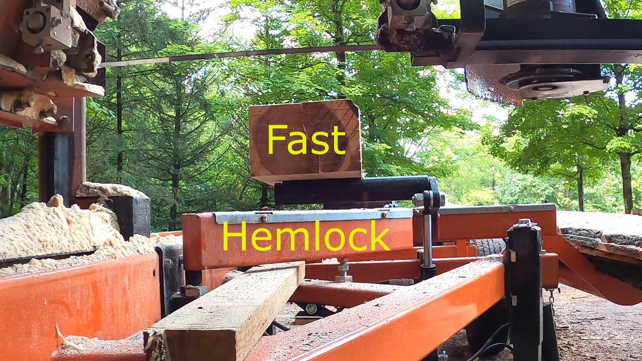 Wood-Mizer LT40 Quickly Milling A Hemlock Log # 152 - YouTube