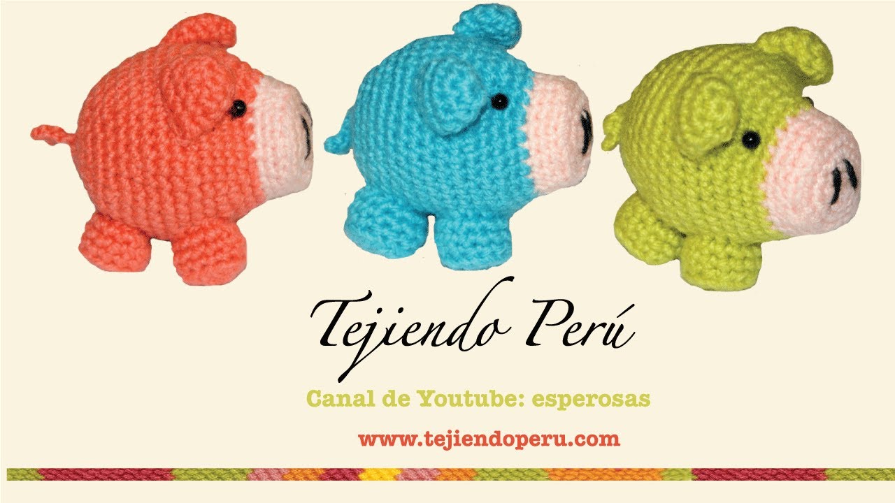 Chanchito tejidos en crochet (amigurumi) Parte 3: tejiendo las patas ...
