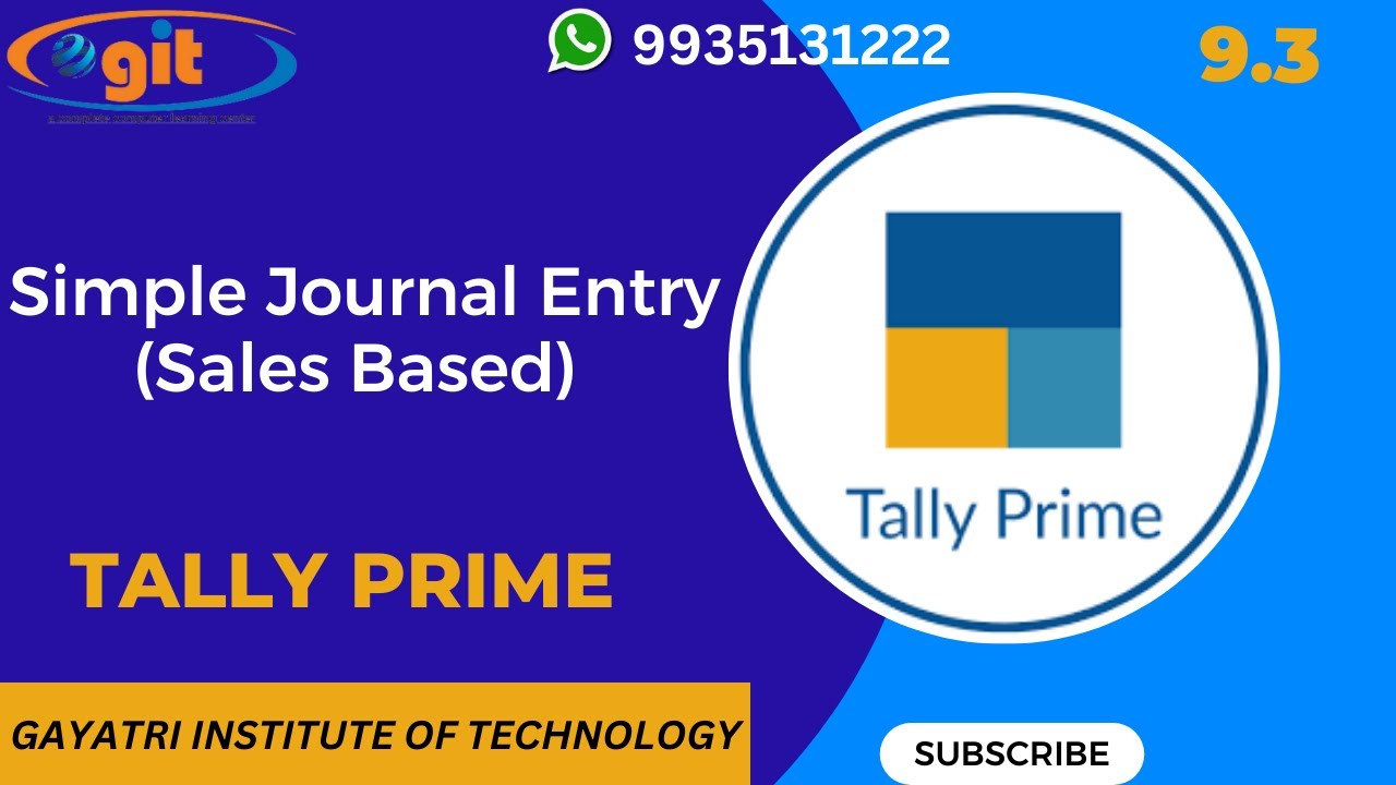 Simple Journal Entry in Tally Prime (Sales Based) | GIT Education - YouTube