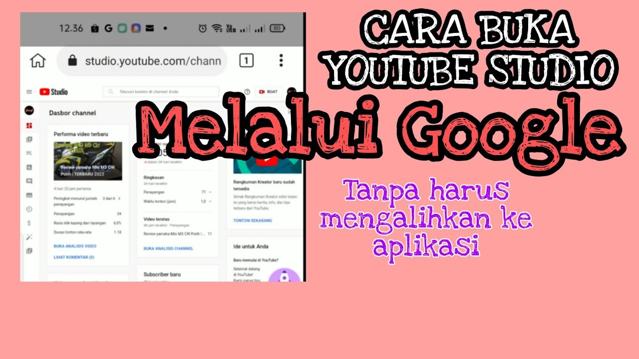 Cara buka Youtube Studio / Dashboard melalui google | tanpa harus ...