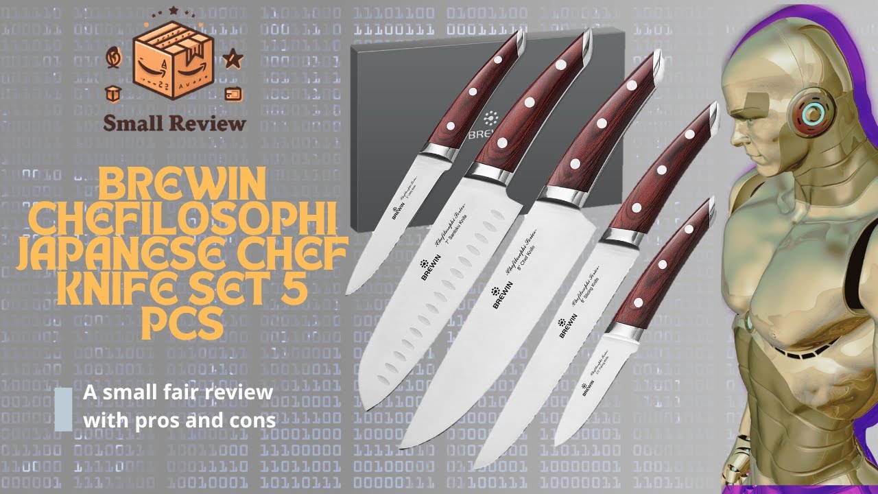 Brewin CHEFILOSOPHI Japanese Chef Knife Set 5 PCS - Small Review - YouTube