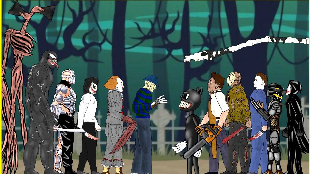 Cartoon Cat vs Jason, Michael, Pennywise, Freddy, Leatherface Jeff ...