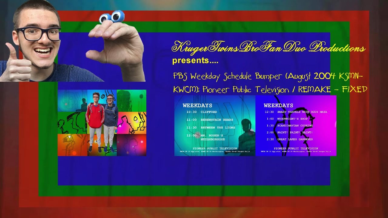 PBS Weekday Schedule Bumper (August 2004 KSMN-KWCM; Pioneer Public ...