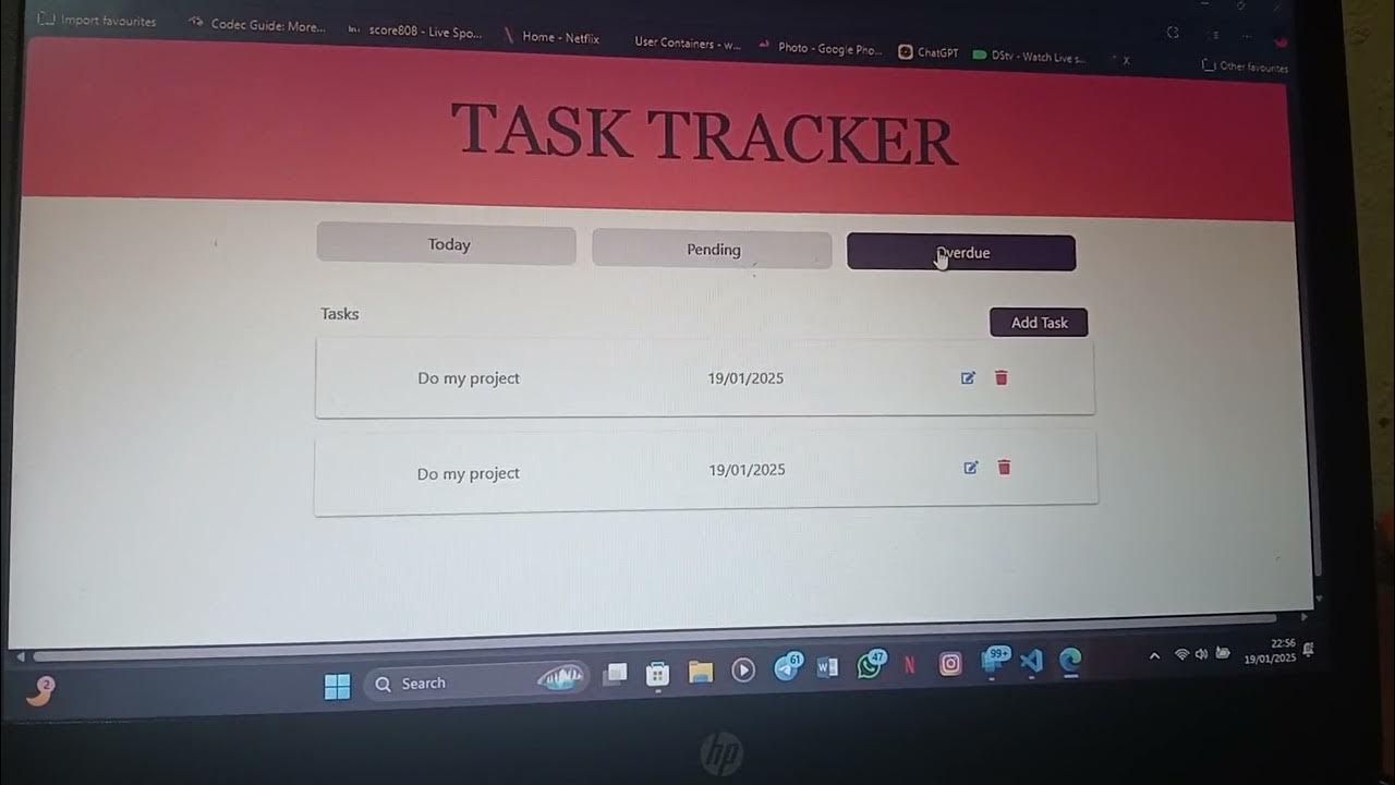 Task tracker web app - YouTube