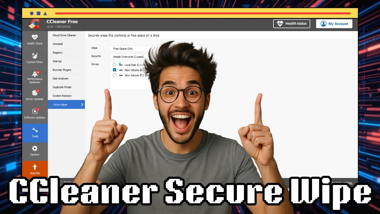How To Securely Erase Free Space With CCleaner - Full Tutorial - YouTube