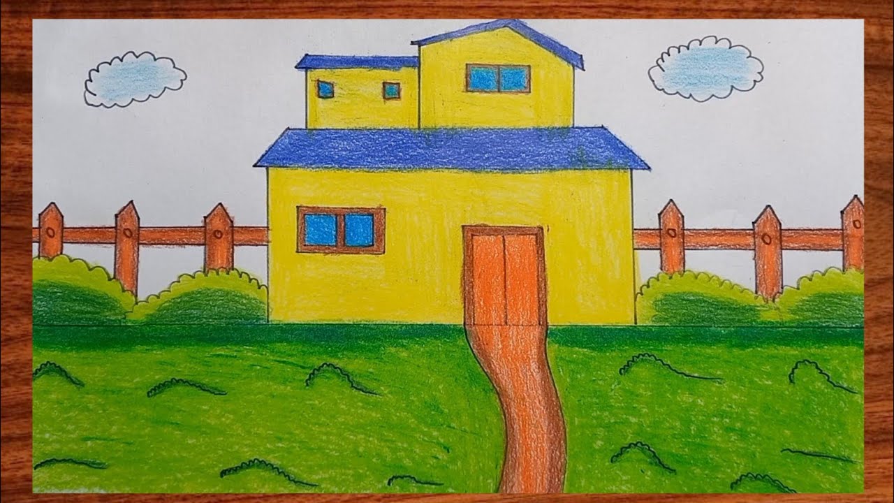 to draw a simple house easily || Drawing a Simple House Easy. - YouTube