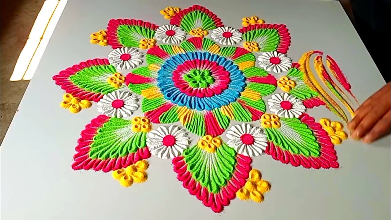 Super Excellent Rangoli ️ ️💐💐Trending Colourful Rangoli ️ ️💐💐Creative ...