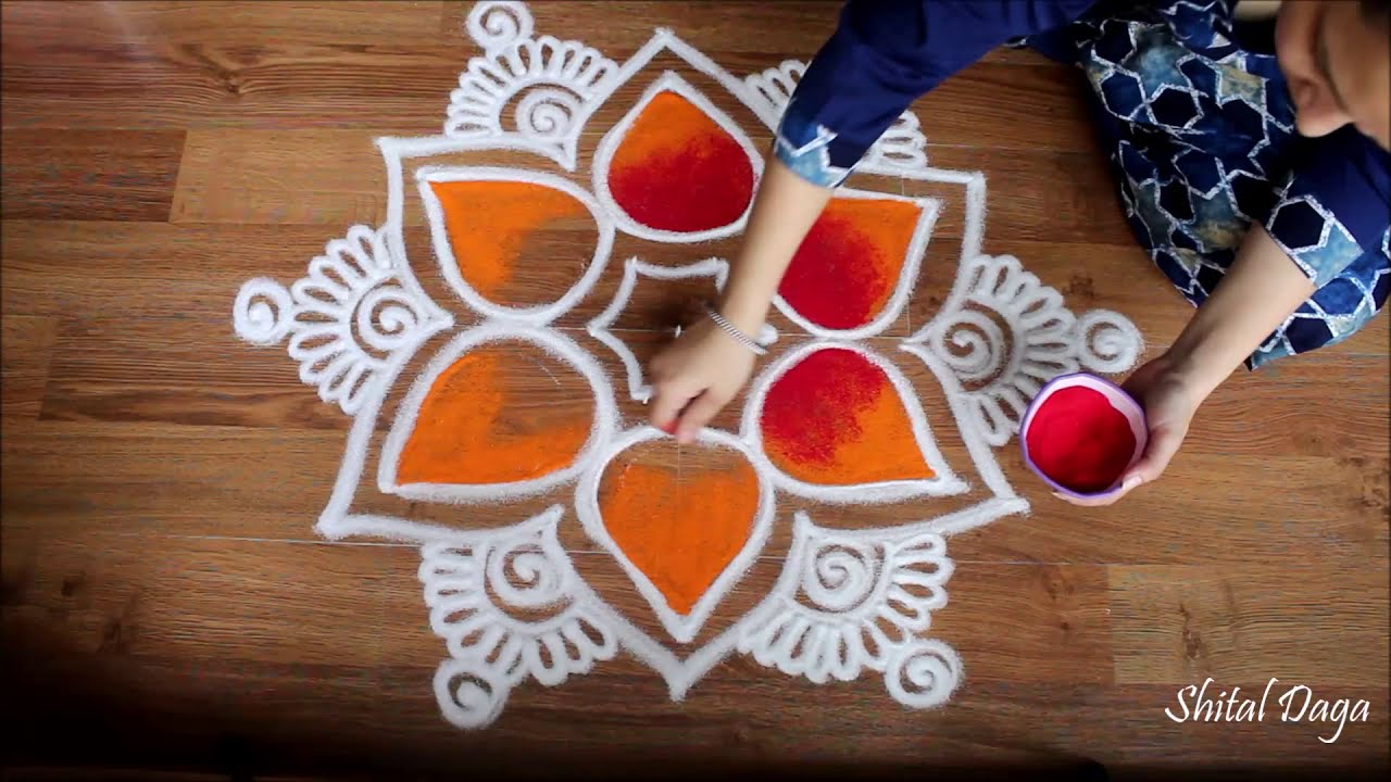 Simple and easy Diwali Rangoli designs | Flower rangoli for Deepavali ...