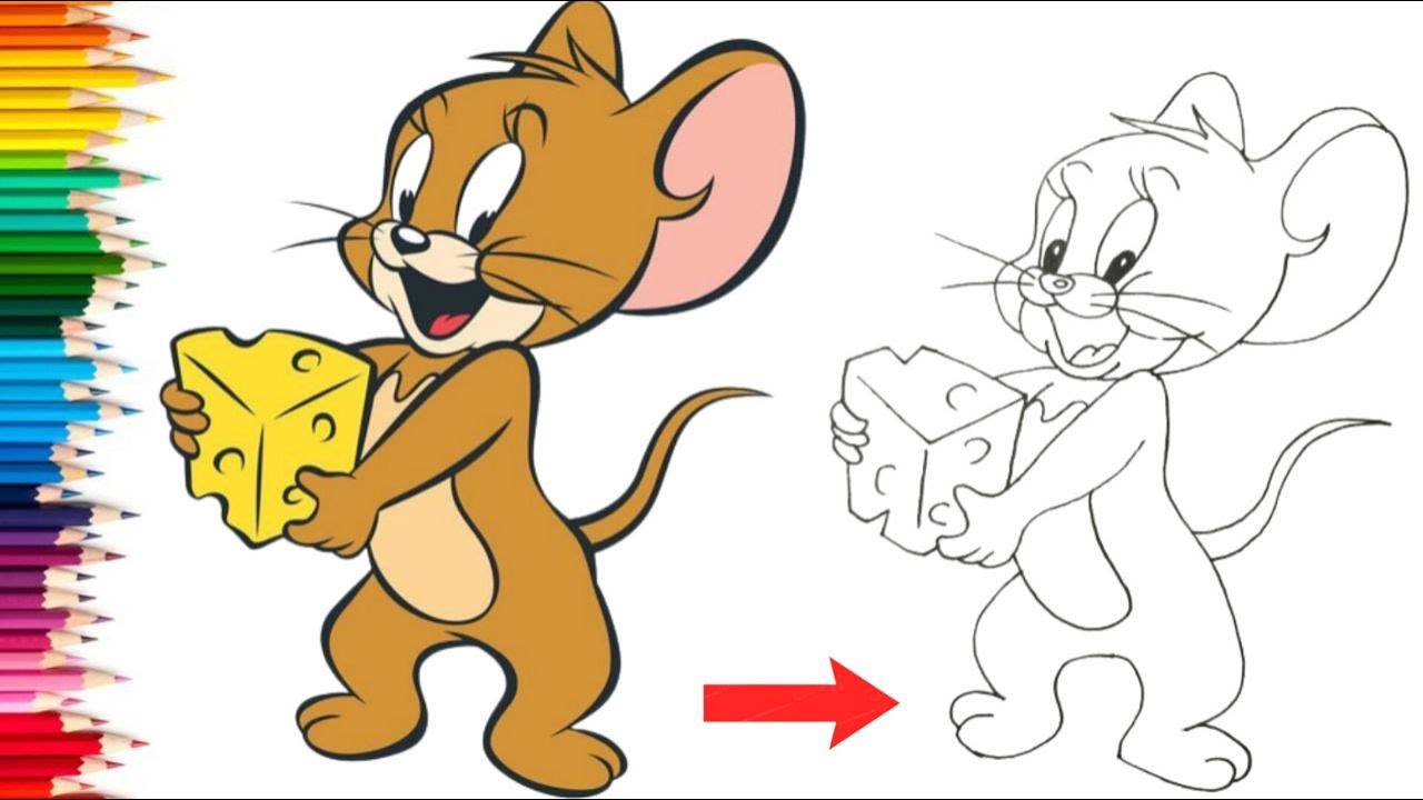 How to draw Jerry. drawing and coloring playful jerry for kids - YouTube