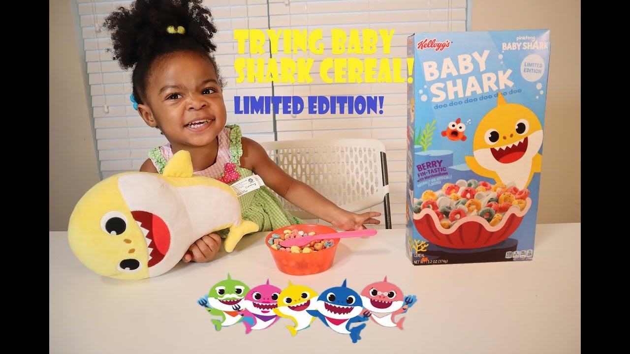 Trying Baby Shark Limited Edition Cereal || Pinkfong Baby Shark Cereal ...
