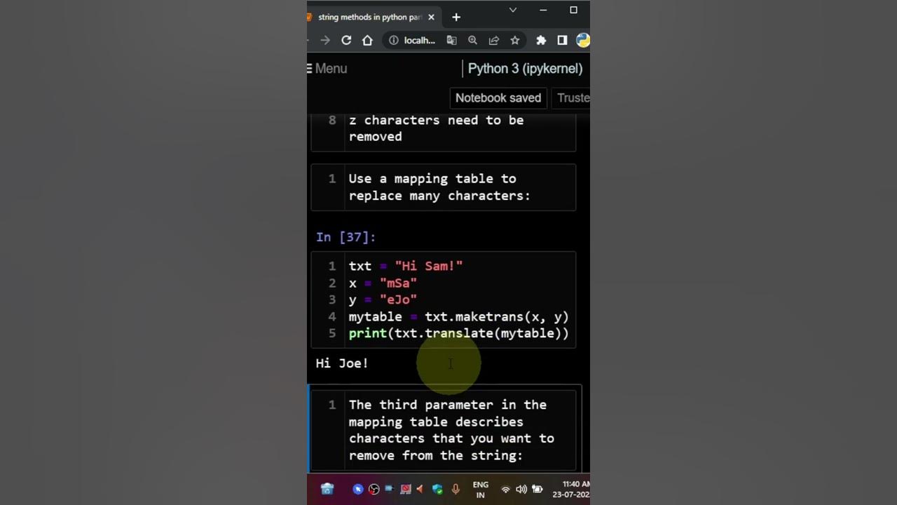 Maketrans Translate String Method Python English Python Shorts Youtube