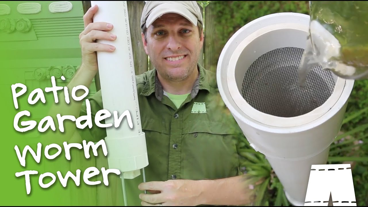 How To Make A Patio Garden Worm Tower - YouTube