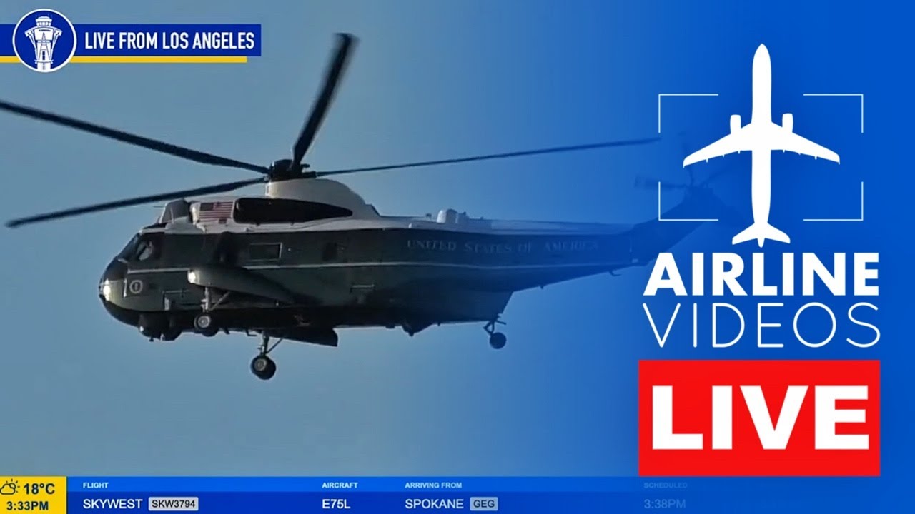 Presidential Helicopter Convoy Touches Down at LAX! - YouTube