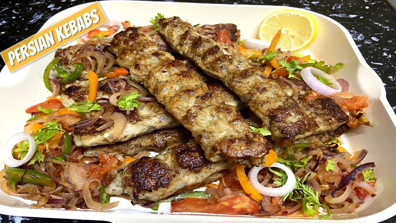 Persian Kebab Recipe | Irani Chicken Kebab with Stir Fried Veggies ...