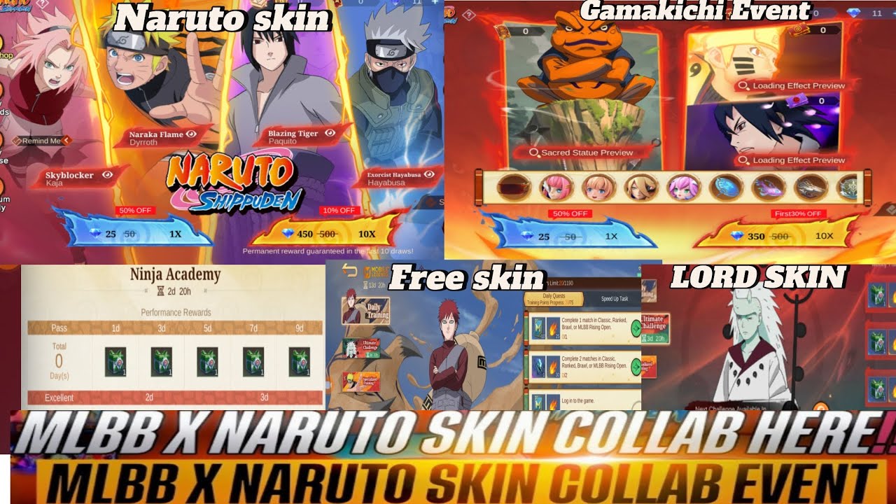 MLBB X NARUTO COLLAB EVENT IS FINALLY HERE | GET FREE SKINS & MANY ...