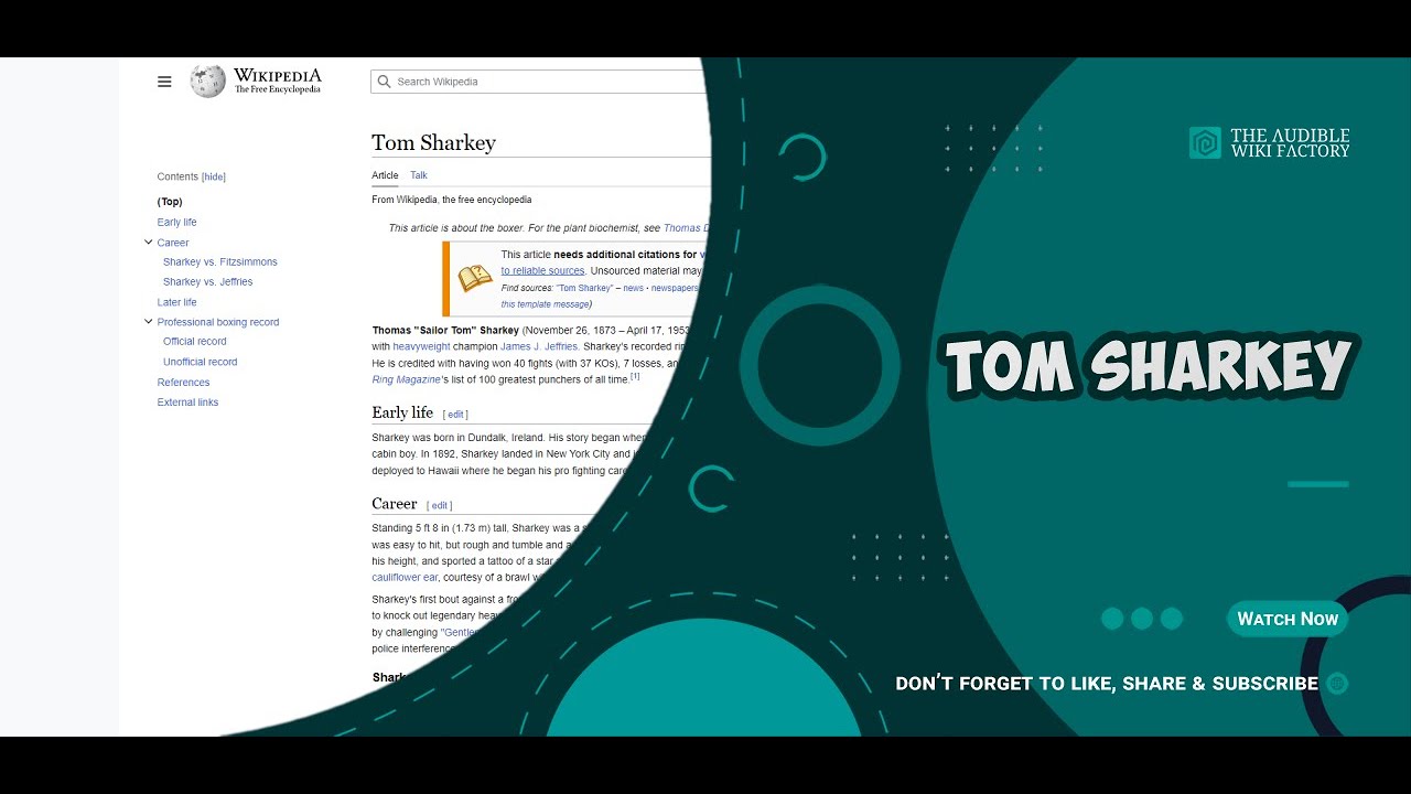 Thomas Sailor Tom Sharkey was a boxer who fought two fights with ...