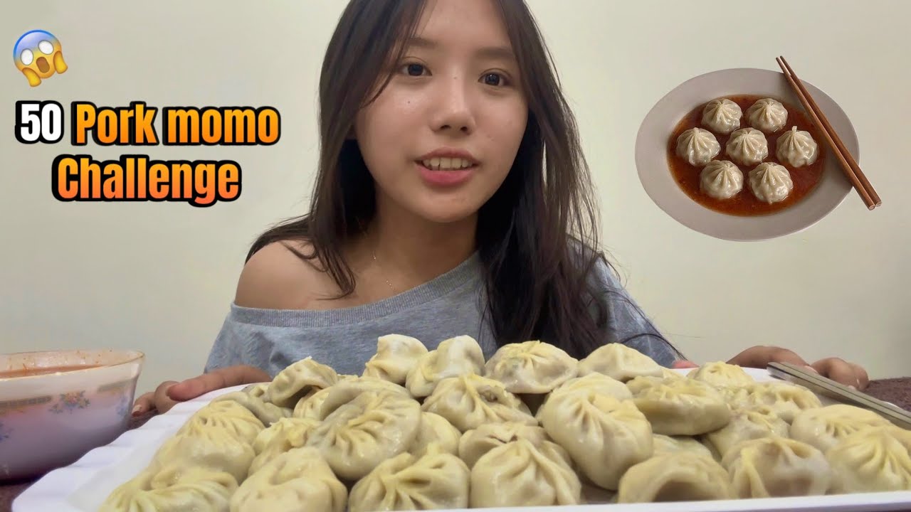 50 PORK MOMO EATING CHALLENGE || MUKBANG || 😱😱 #mukbang - YouTube