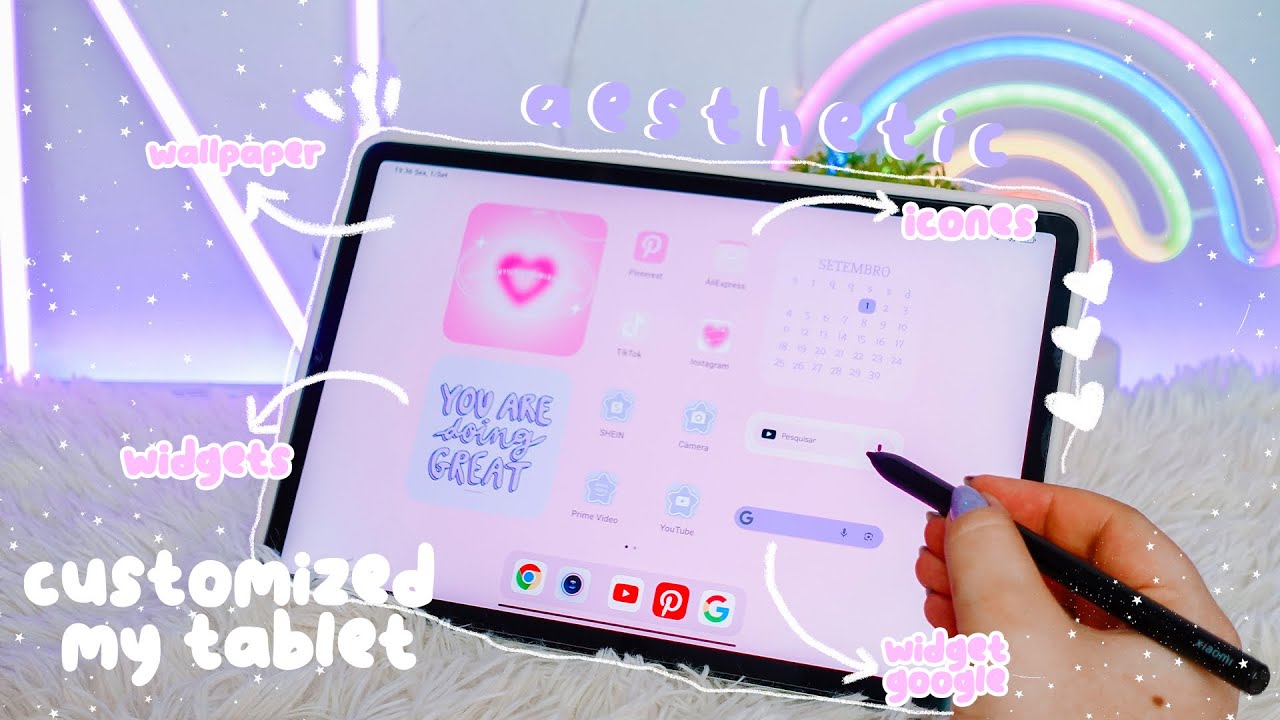 Como personalizar seu Tablet | Aesthetic widgets, app icons, wallpaper ...