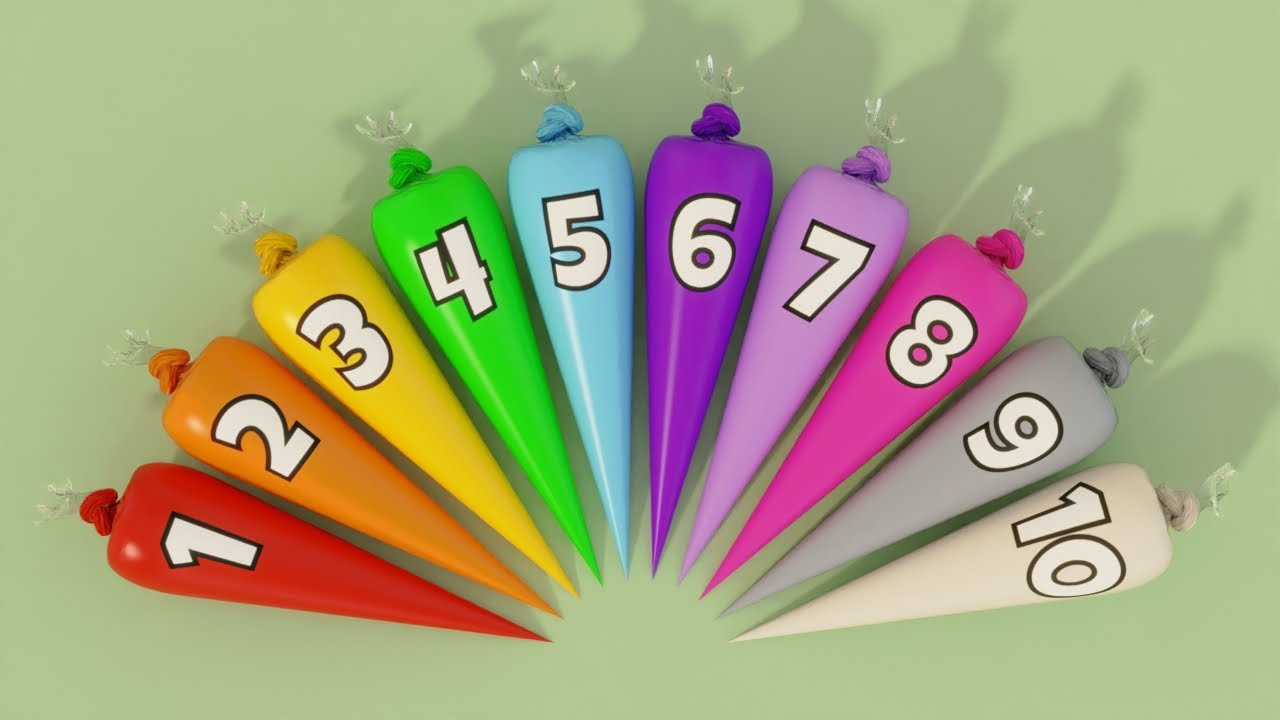 Numberblocks with Piping Bags | Learn Colors and Numbers Song - YouTube