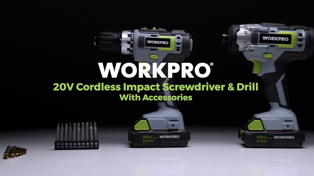 WORKPRO® Tools | 20V Cordless Impact Screwdriver & Drill - YouTube