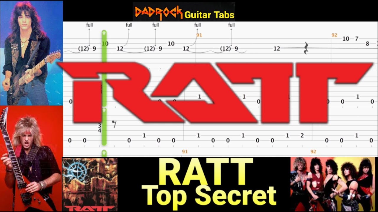 Top Secret - RATT - Guitar + Bass TABS Lesson - YouTube