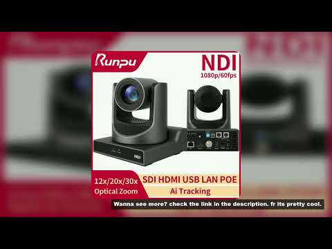 Runpu AI Tracking NDI|HX PTZ Camera 12/20/30x Zoom PTZ Conference Camera with SDI HDMI USB Output fo