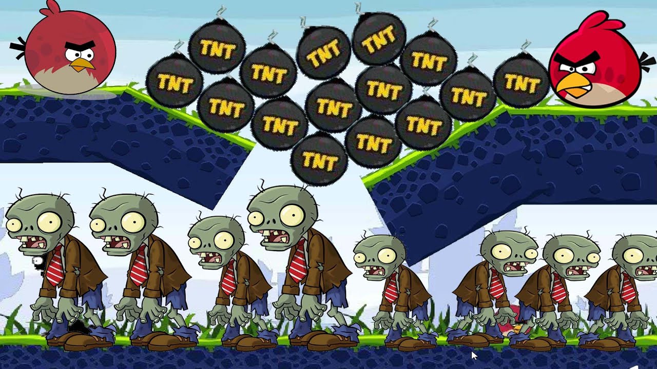 Angry Birds Fry Zombies - DROP ALL TNT TO EXPLODE THE ZOMBIES! ANGRY ...