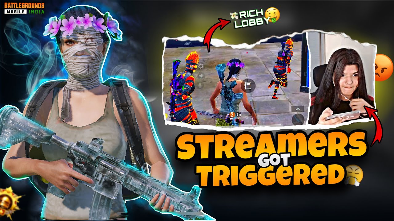 Fight Against 5 STREAMERS in a Single Match🥵||Girl Streamer Got ...