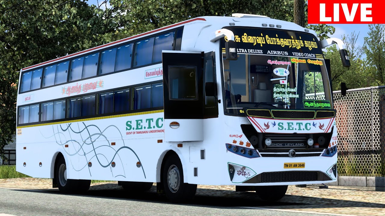 🎀🤩💯SETC PRAKASH VEGA BUS🔥COIMBATORE - KUTTAM💥|🕊ஆனந்த பறவை🕊-ETS2 LIVE ...