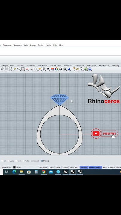 Rhino 3d tutorial:How to create a Solitaire Ring in Rhino.#jewellery #cad #tutorial # ...