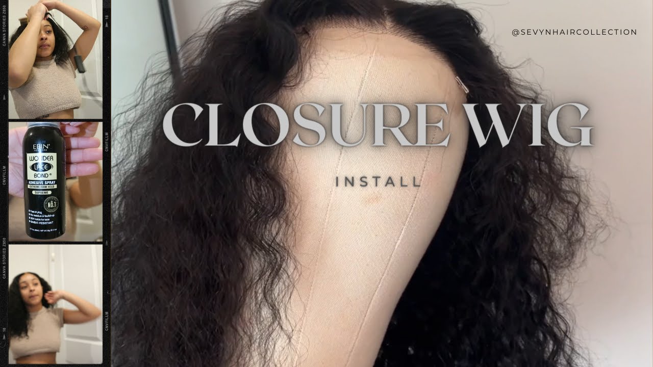 Installing A Closure Wig - YouTube