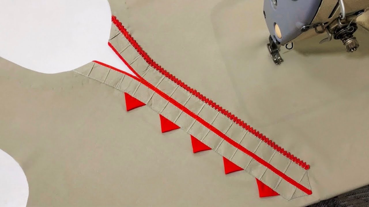 Making Elegant Neck design using Lace & Fabric Triangles - Latest Neck ...