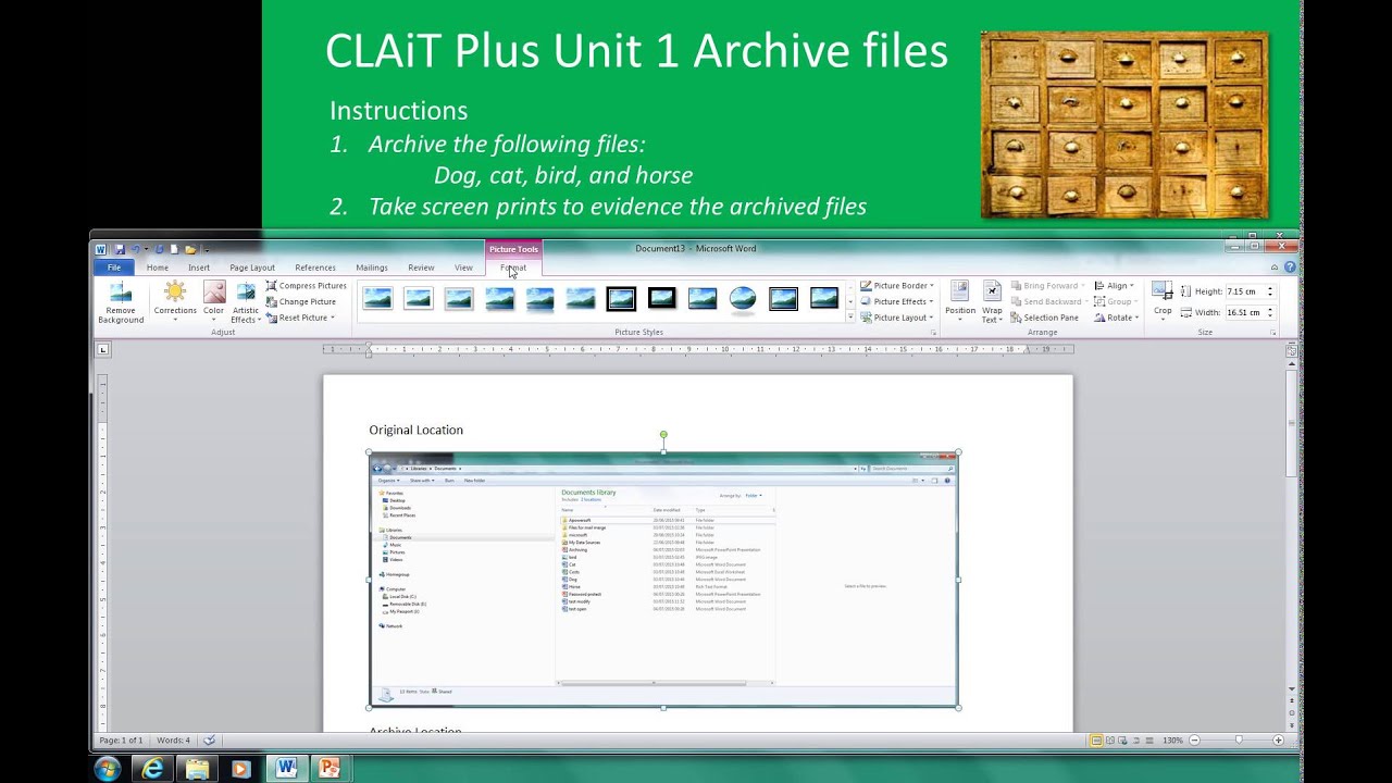 CLAiT Plus Unit 1 archiving files - YouTube